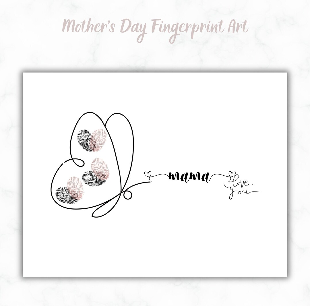 Butterfly Mother's Day Fingerprint Craft Art 2025 | Mom Craft Gift ...