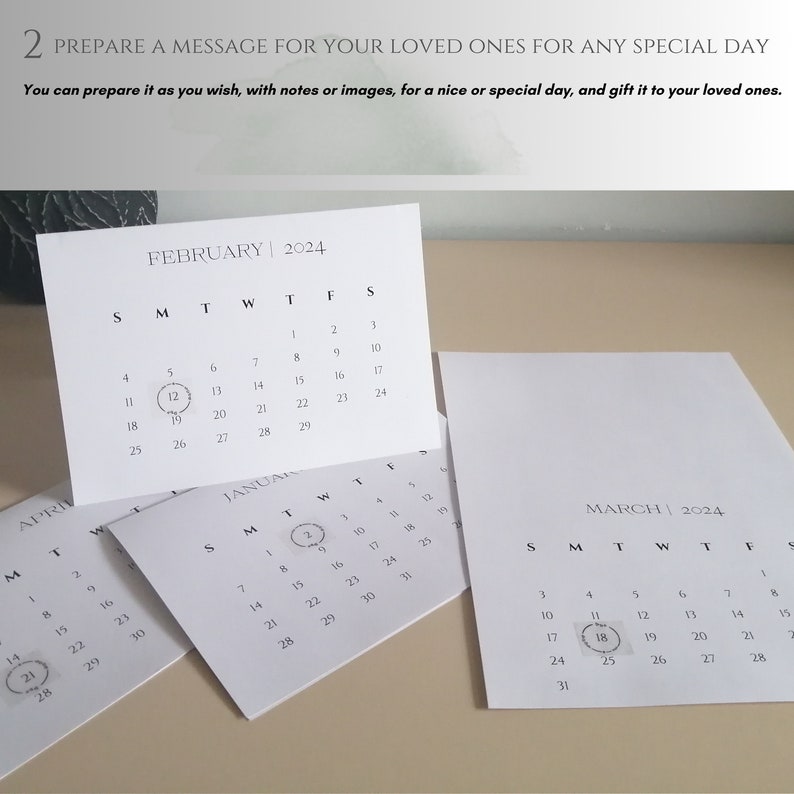 Customizable Calendar 2024, Printable DIY Gift, Custom Gift, Printable ...