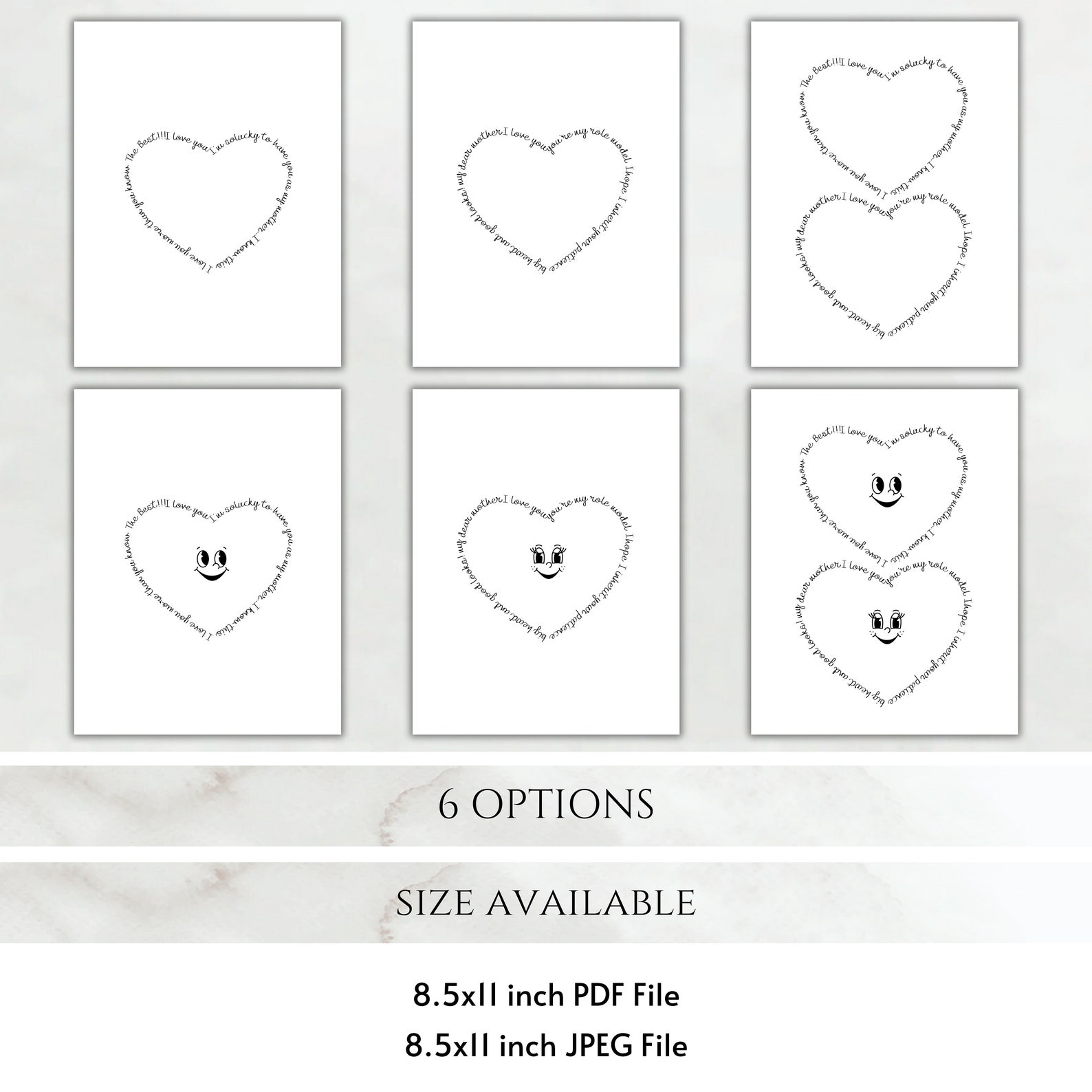 Mother's Day Heart Fingerprint Art | Printable | Gift for Mom | DIY ...