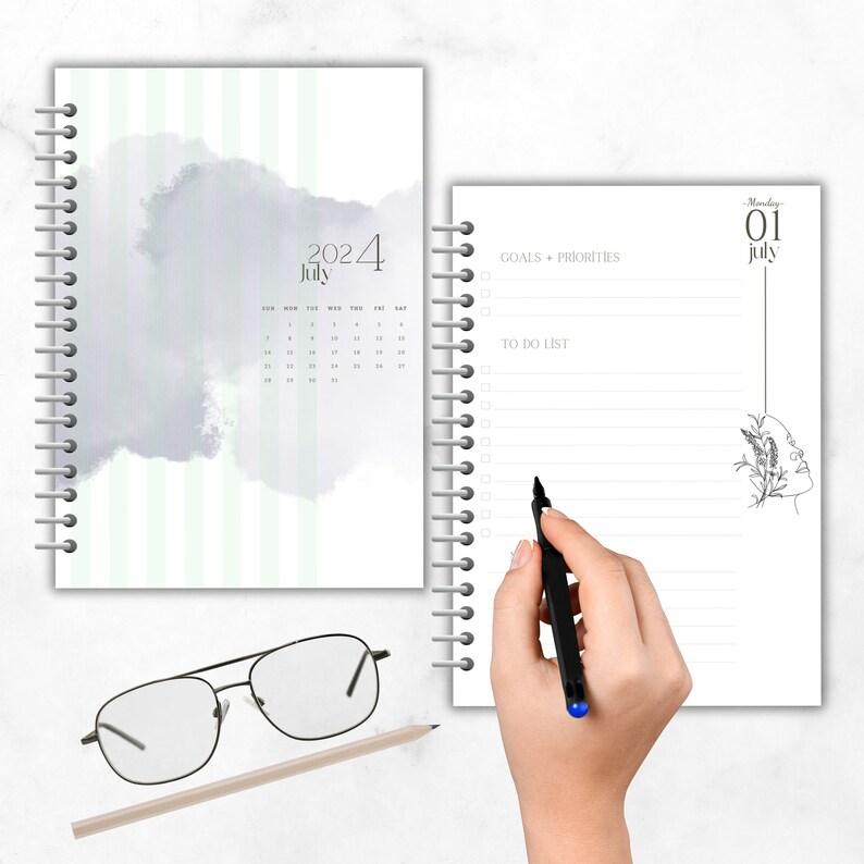 2024 Calendar, Printable Daily Planner 2024, Each Page is a Day, Year ...