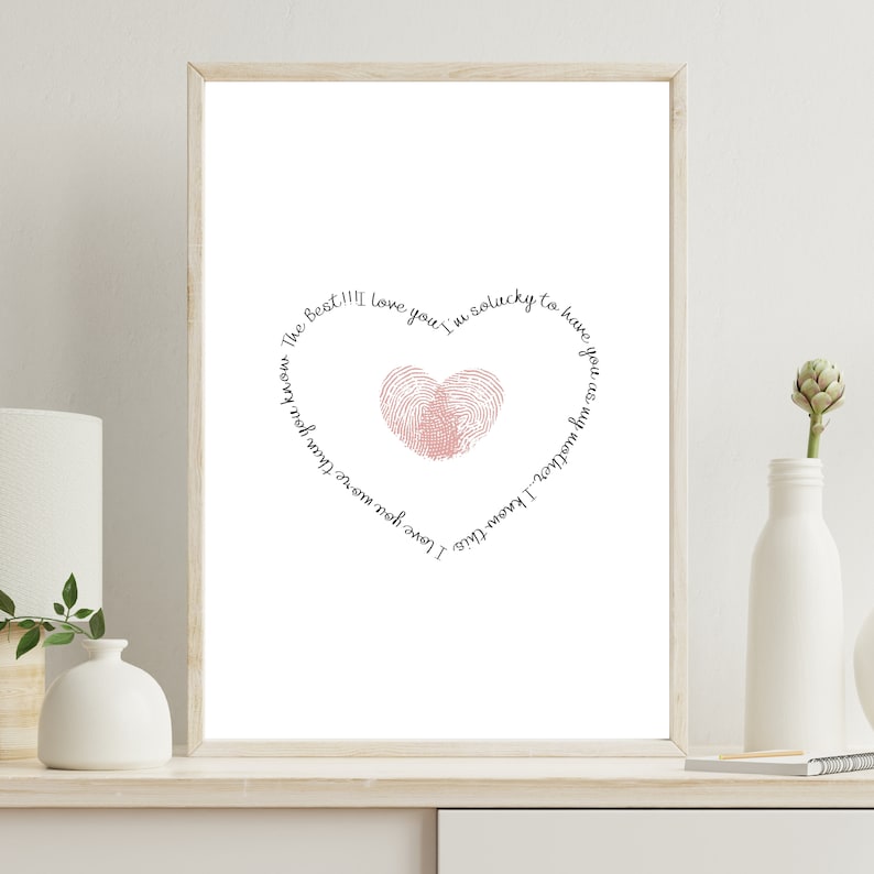 Mother's Day Heart Fingerprint Art: DIY Gift (PDF & JPEG) - Etsy