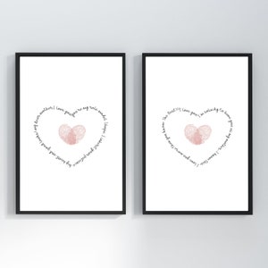 Mother's Day Heart Fingerprint Art: DIY Gift (PDF & JPEG) - Etsy