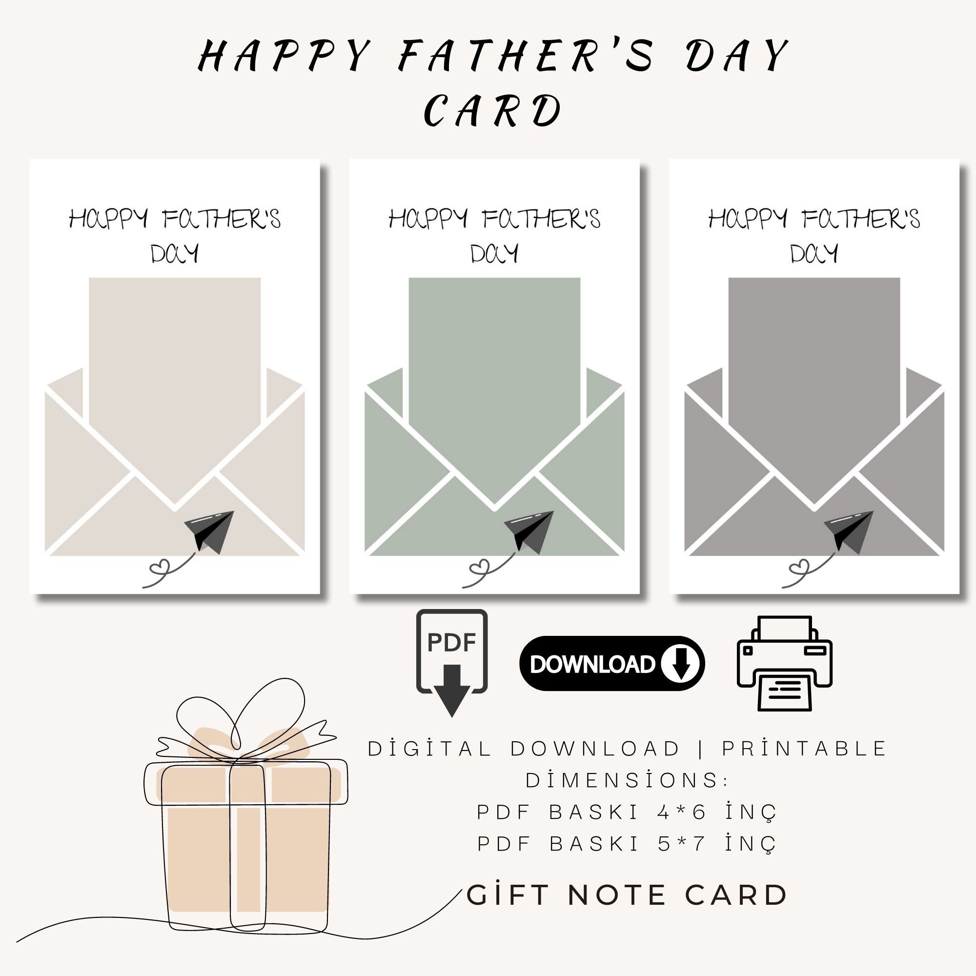 Printable Happy Fathers Day Greeting Card Colorful Card for - Etsy