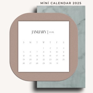Mini Calendar - Etsy