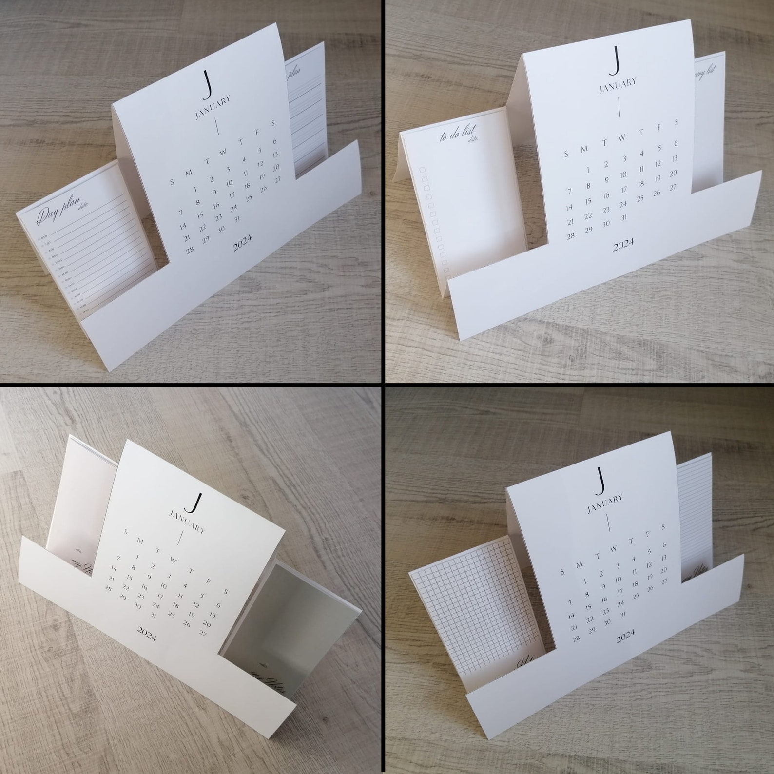 DIY Desk Organizer Calendar Stand 2024 With To-do & Grocery Lists PDF ...