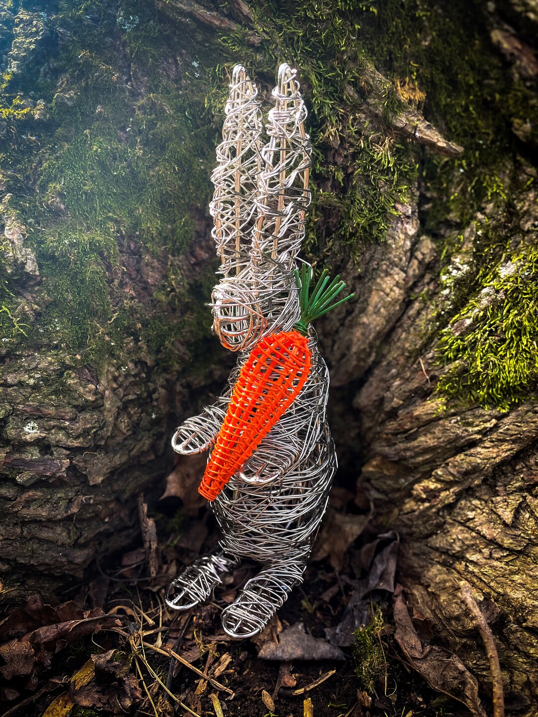 Wrapped Wire Bunny With Orange Carrot - Etsy