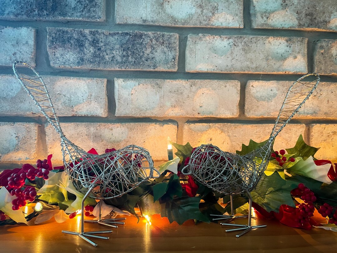 Silver Wire Birds - Set of 2 - Etsy