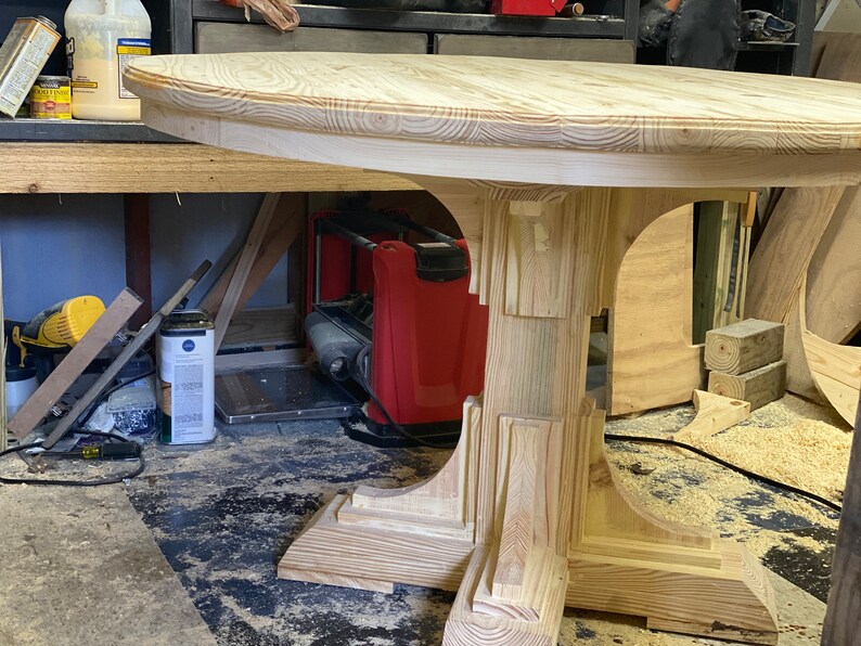 Round Corbel Base Pedestal Dining Table - Etsy