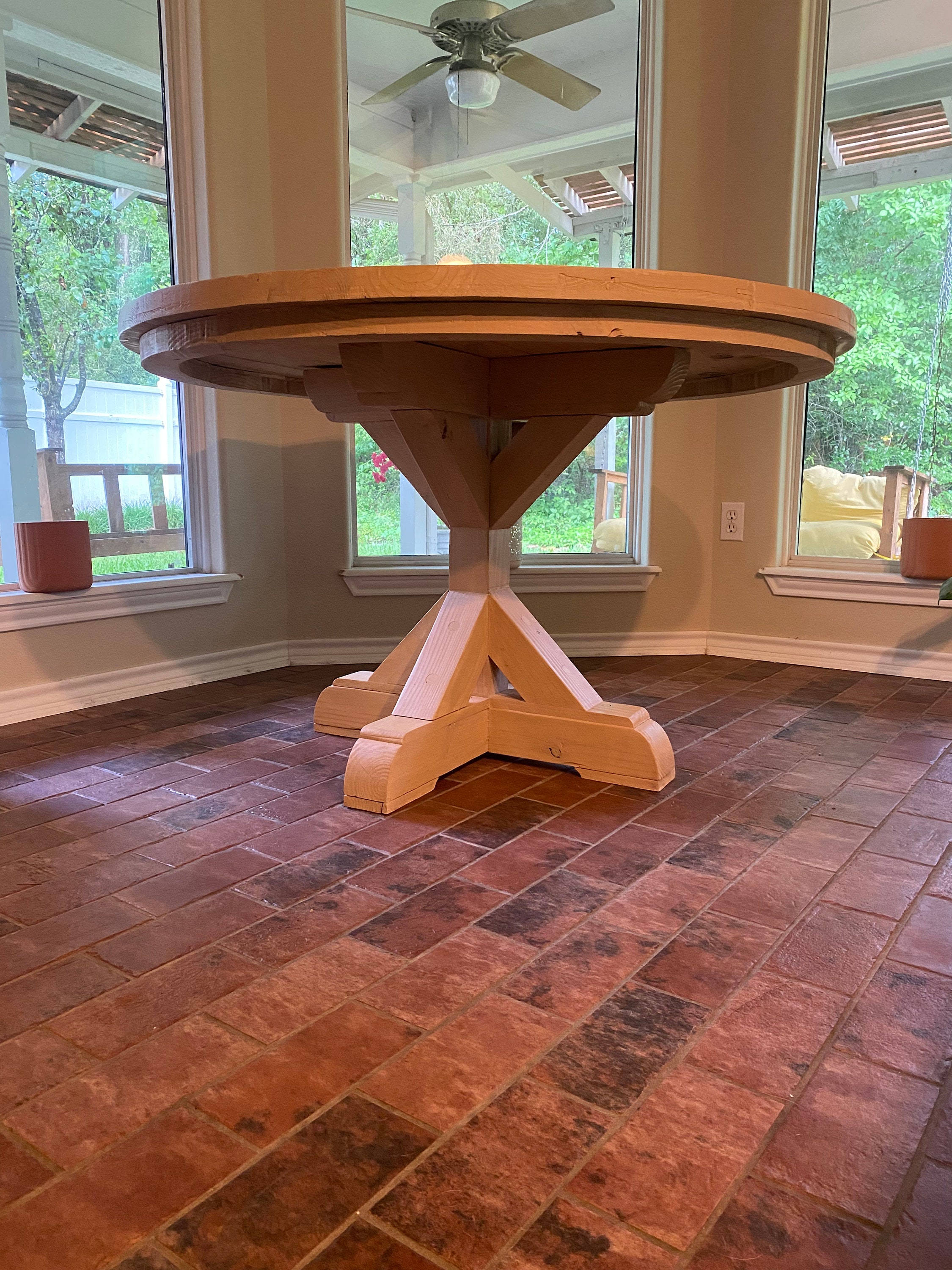 Handmade Round Pedestal Dining Table - Etsy
