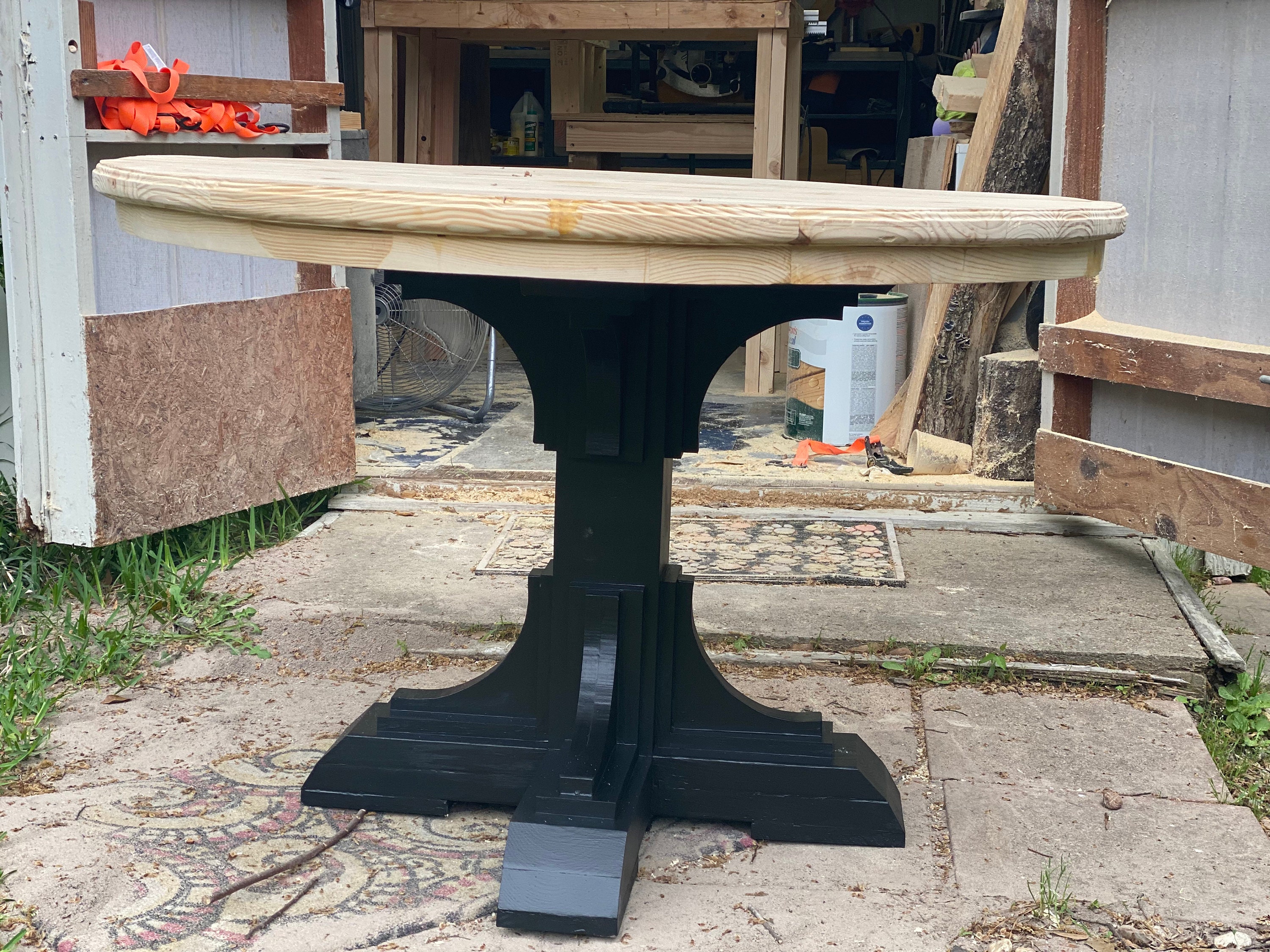 Round Corbel Base Pedestal Dining Table - Etsy