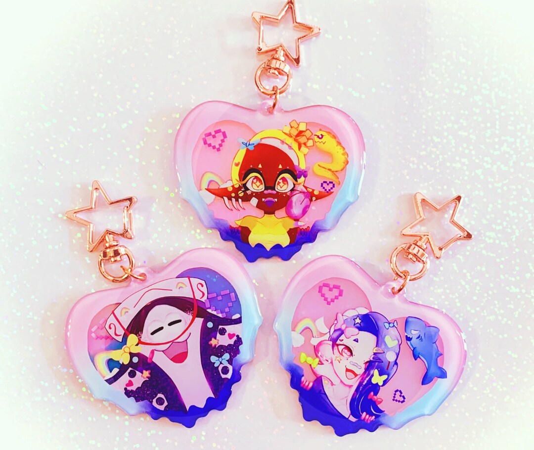 Splat Idols Deep Cut Cute Heart Keychain Splatoon 3 - Etsy