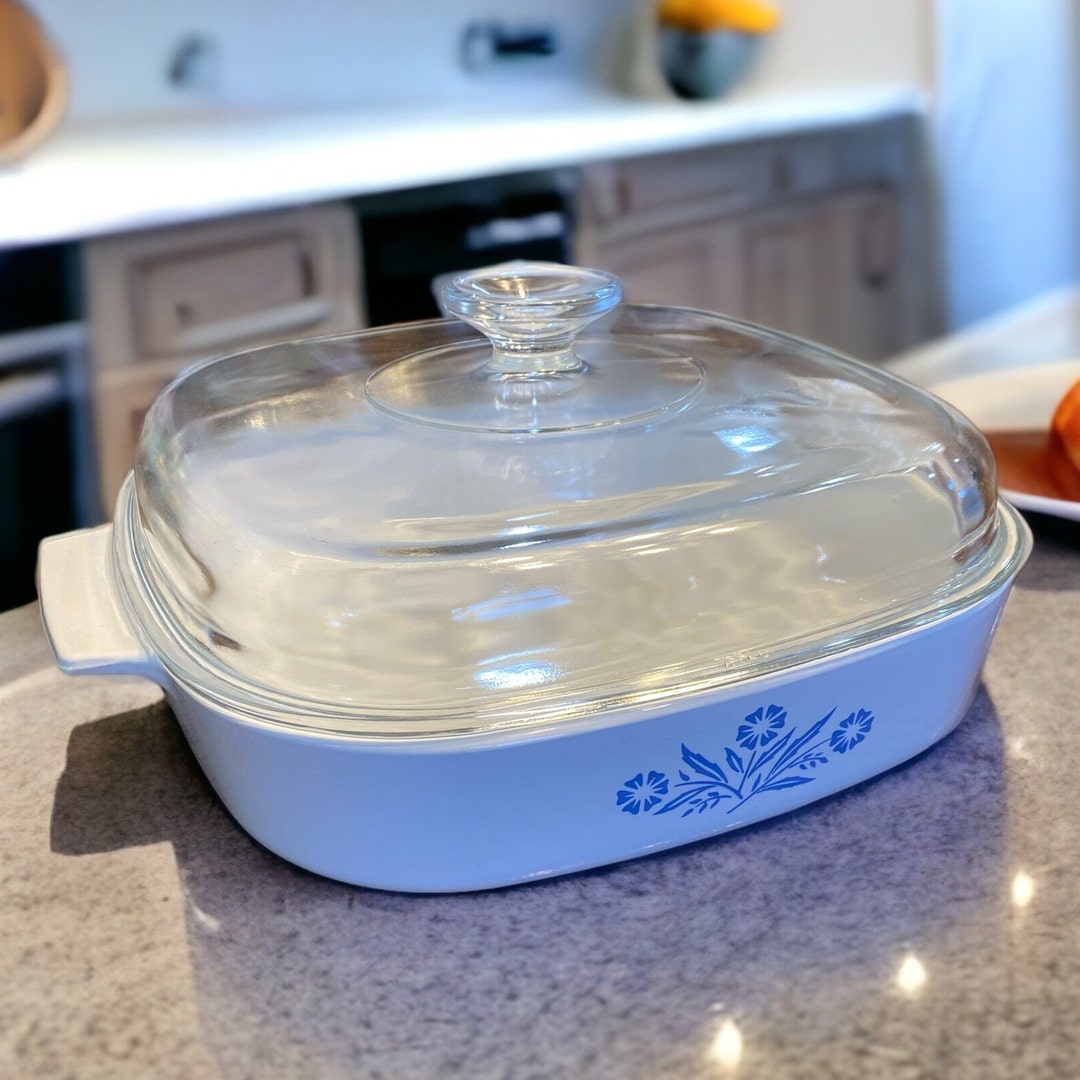 Vintage Mid-century Modern Blue Cornflower Corning Ware Pyroceram Glass ...