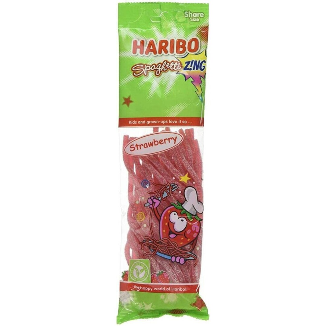 Haribo Spaghetti ZING Strawberry Laces 140g - Etsy