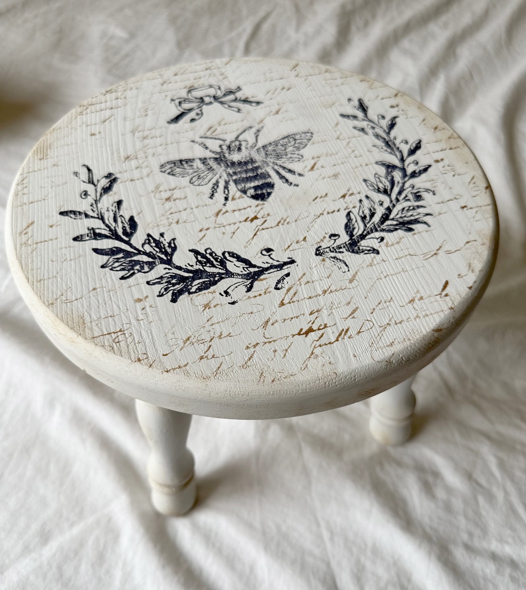 Shabby Chic Round Stool, Step Stool,home Decor - Etsy