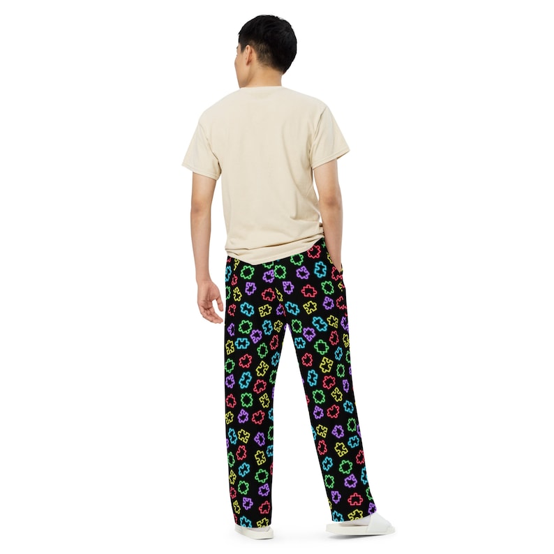Neon Puzzle Pieces Pajama Pants With Pockets, Unisex - Etsy