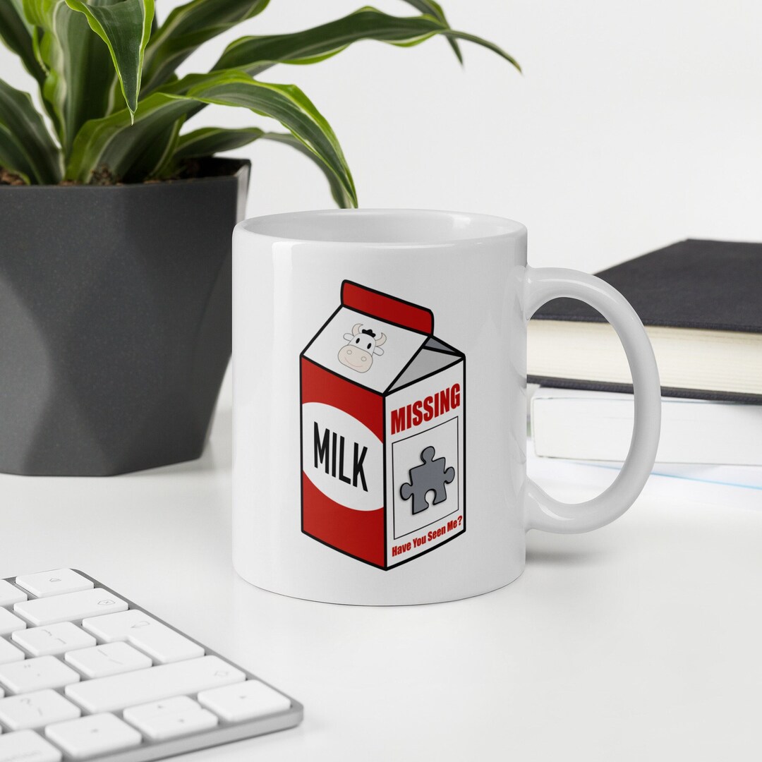 Funny Missing Piece Milk Carton Mug - Puzzle Lover Gift - Etsy