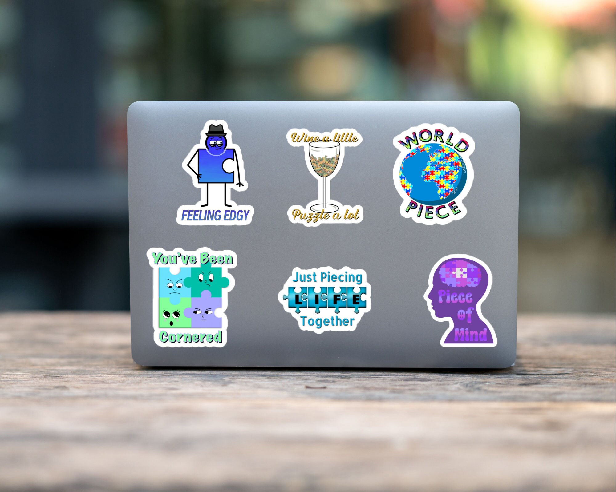 Funny Puzzle Pun Sticker 6 Pack Set of Vinyl Stickers - Etsy