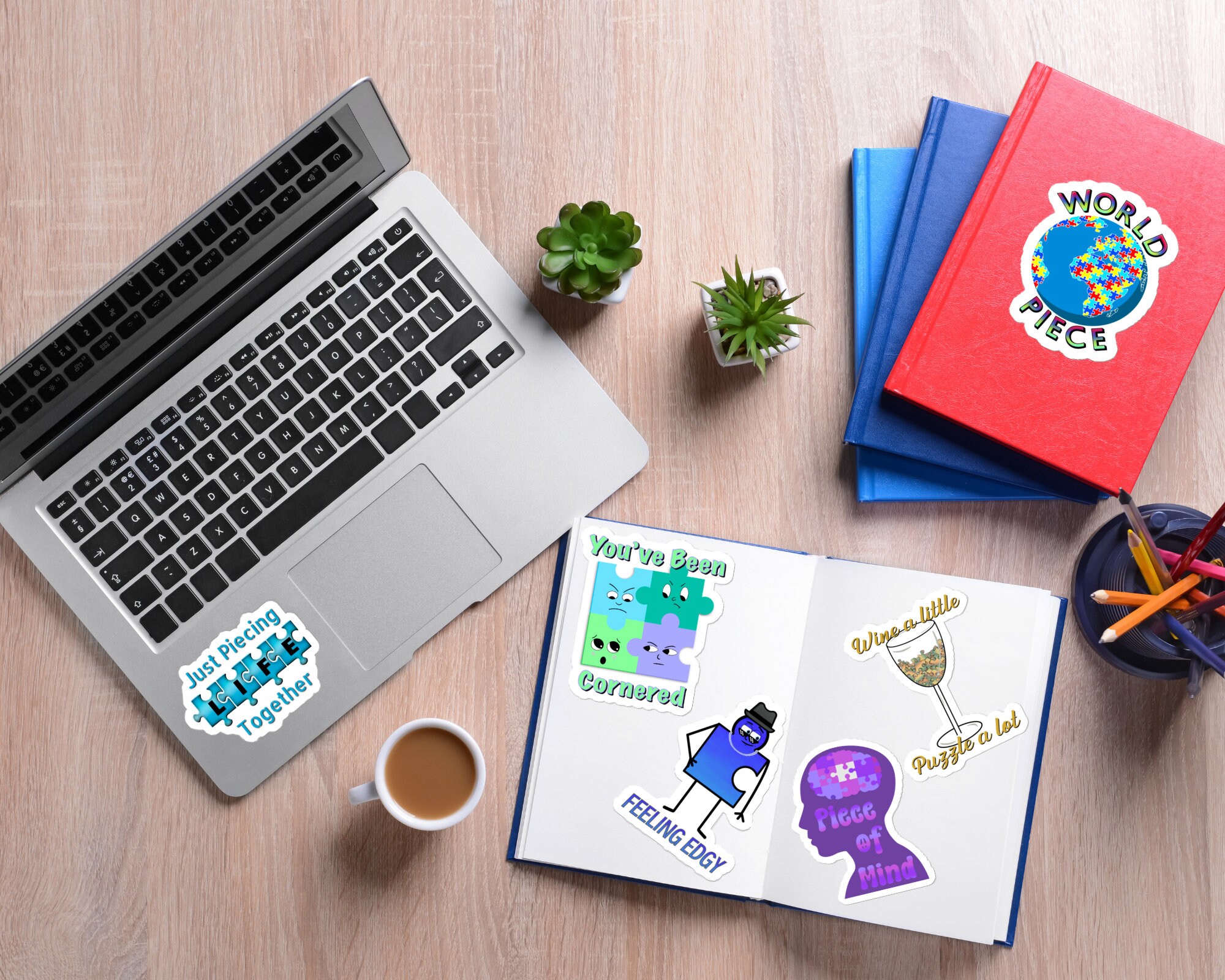 Funny Puzzle Pun Sticker 6 Pack Set of Vinyl Stickers - Etsy