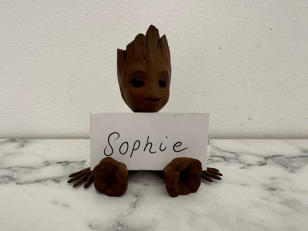 Hand-painted Baby Groot Place Card Holder: Resin Wedding Table Decor - Etsy