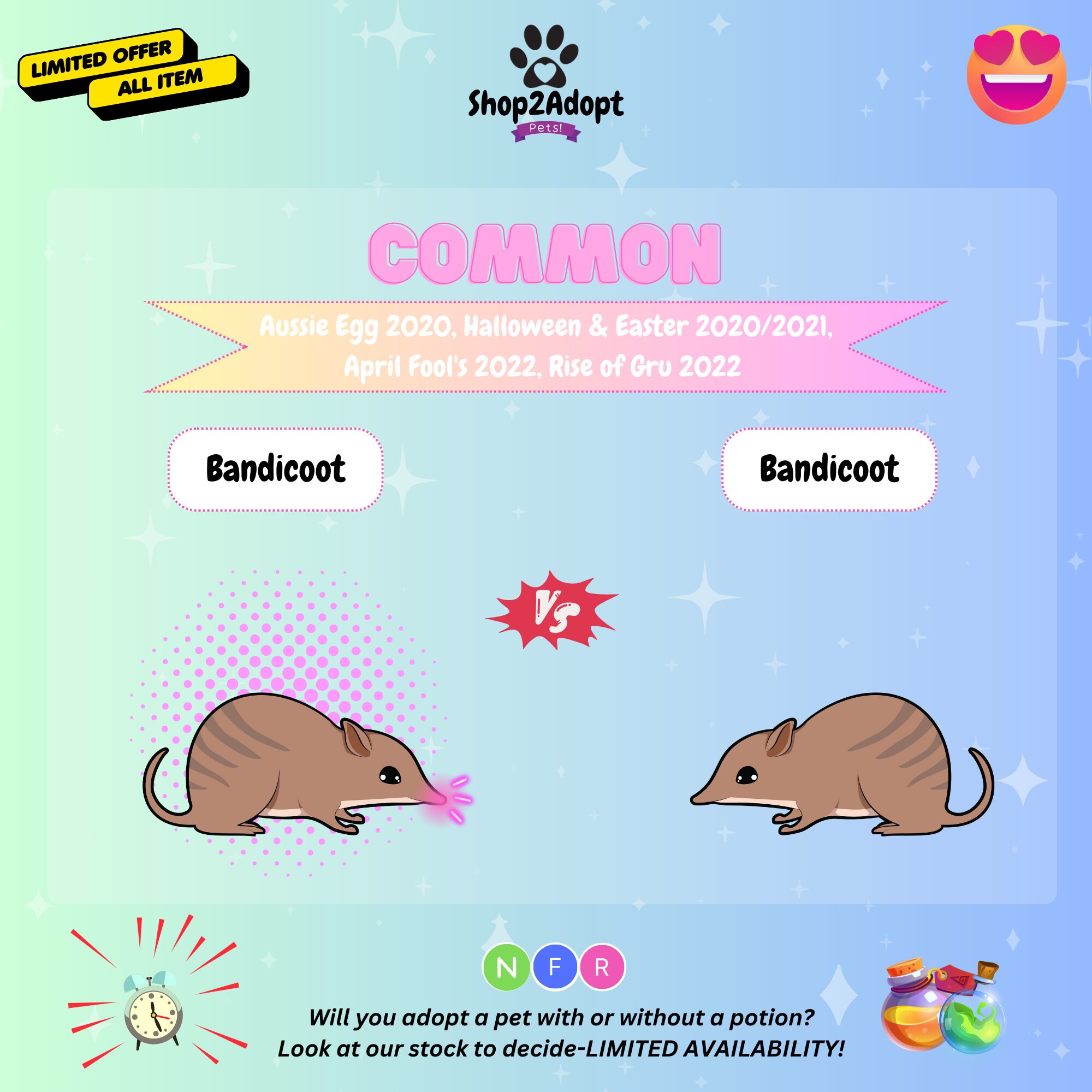 Roblox Adopt Me Pets NFR Neon Fly Ride Legendary Out of Game - Etsy