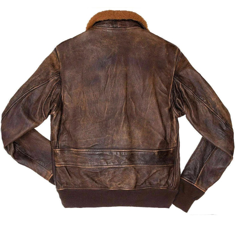 Men Aviator Pilot Flight Jacket, Vintage Brown Leather Jacket, Men's G ...