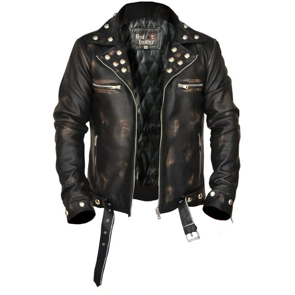 Mens Handmade Tunnel Snake Leather Jacket, Fallout 3 Cosplay Snake ...