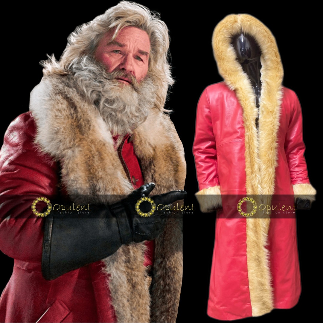 The Santa Claus Suit-santa Claus Leather Trench Coat Christmas ...