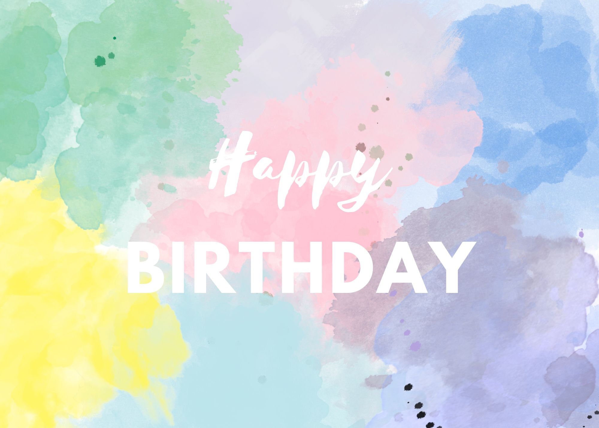 Happy Birthday Digital Watercolor Print - Etsy