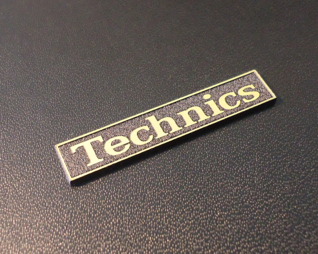 Technics Logo Emblem Badge GOLD Color Brushed 3M Adhesive 34 X 6 Mm ...