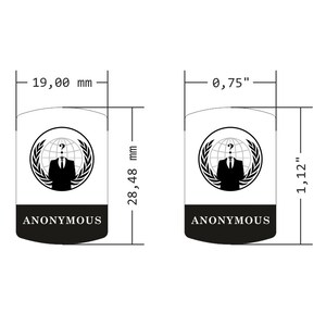 Anonymous Label / Aufkleber / Sticker / Badge / Logo 1,9cm X 2,8cm 322 ...