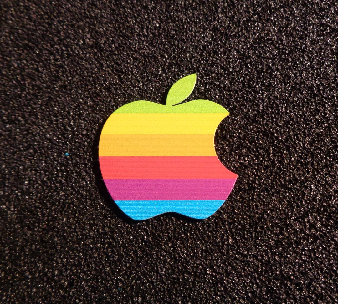 Apple Classic Rainbow Logo / Label / Aufkleber / Sticker / Badge 31,5mm ...