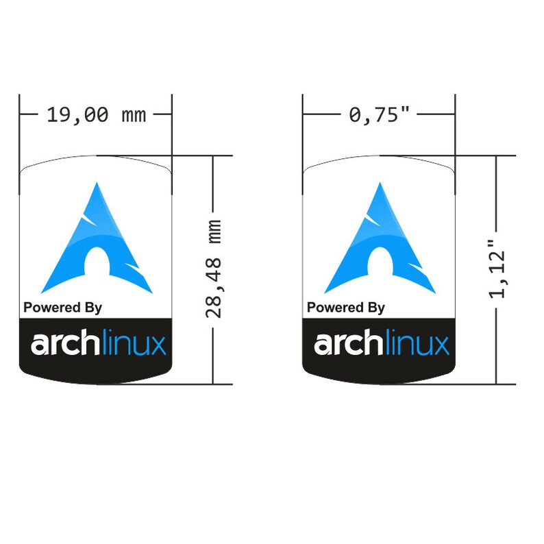 Arch Linux Label / Aufkleber / Sticker / Badge / Logo 1,9cm X 2,8cm 317 ...