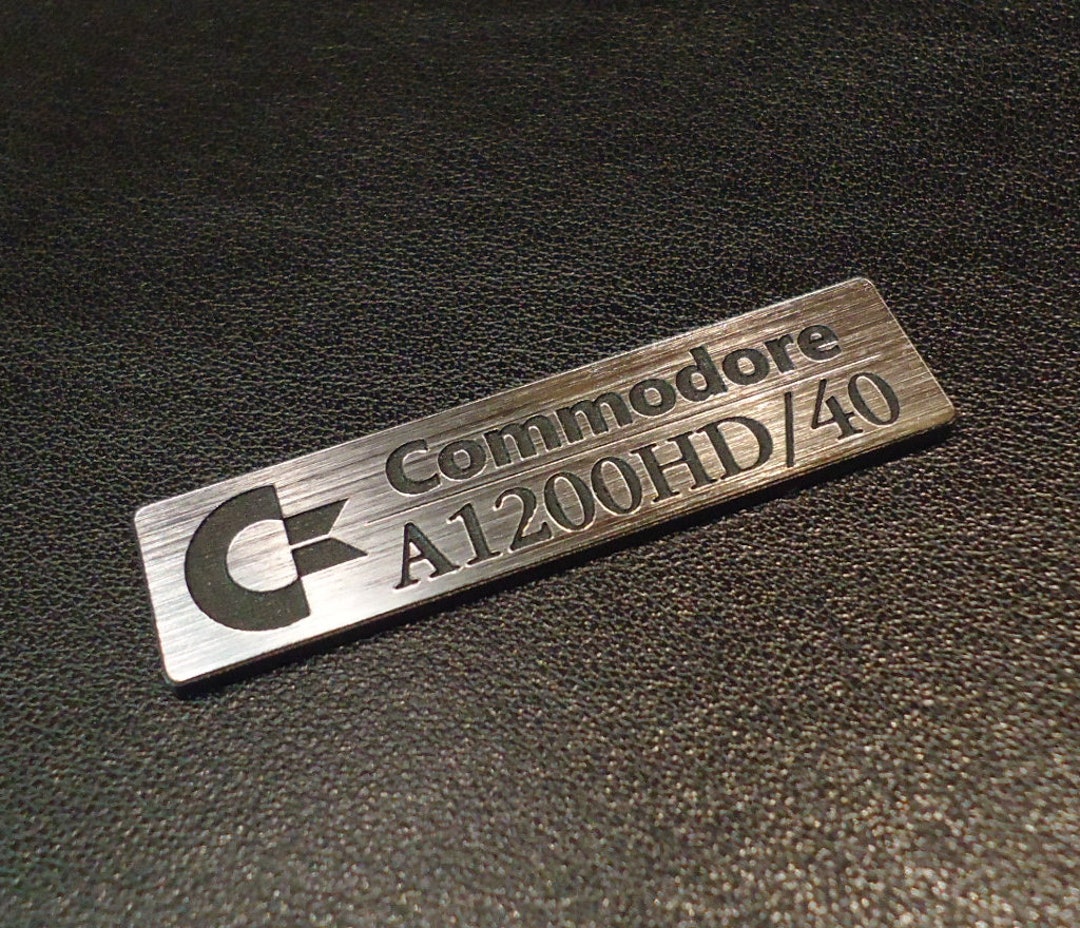 Commodore Amiga 1200 HD 40 Logo / Sticker / Badge Brushed Aluminum 49 X ...