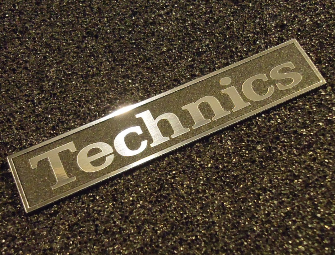 Technics Logo Emblem Badge Silver Color Brushed 3M Adhesive 68 X 13 Mm ...