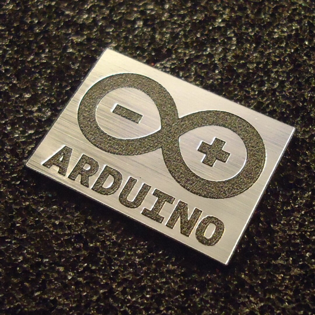 Arduino Logo Emblem Badge Brushed Aluminum Adhesive 27 X 19 Mm 423b - Etsy