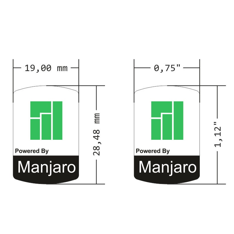 Manjaro Label / Aufkleber / Sticker / Badge / Logo 1,9cm X 2,8cm 319 - Etsy