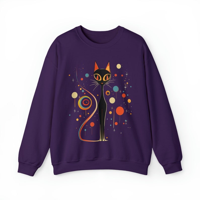 MOD Cat Shirt, Mid Century Modern Atomic Cat Sweatshirt, Atomic MCM Cat ...