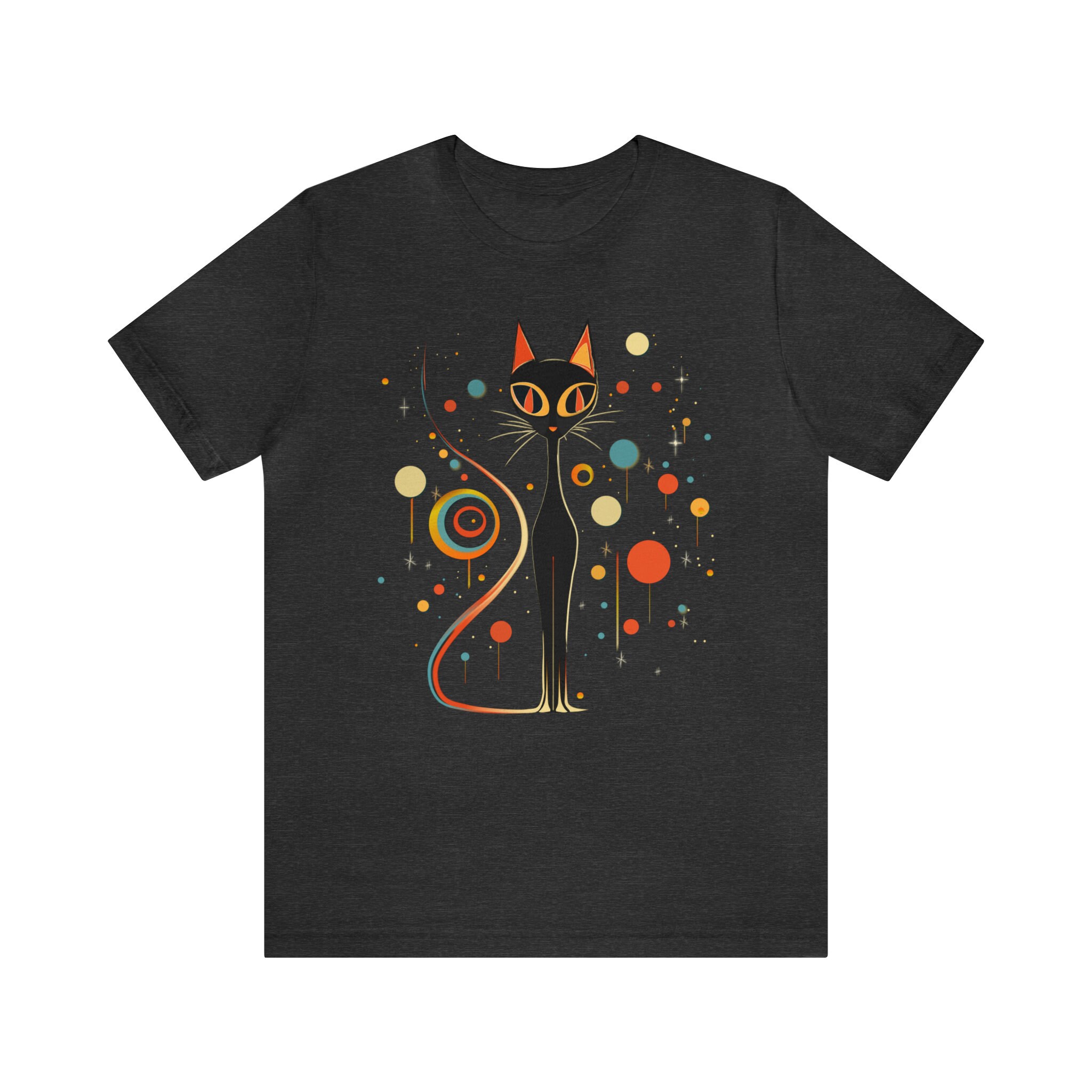 Mid Century Modern Atomic Cat Tshirt, Atomic Era Black Cat Tee, 1960s ...