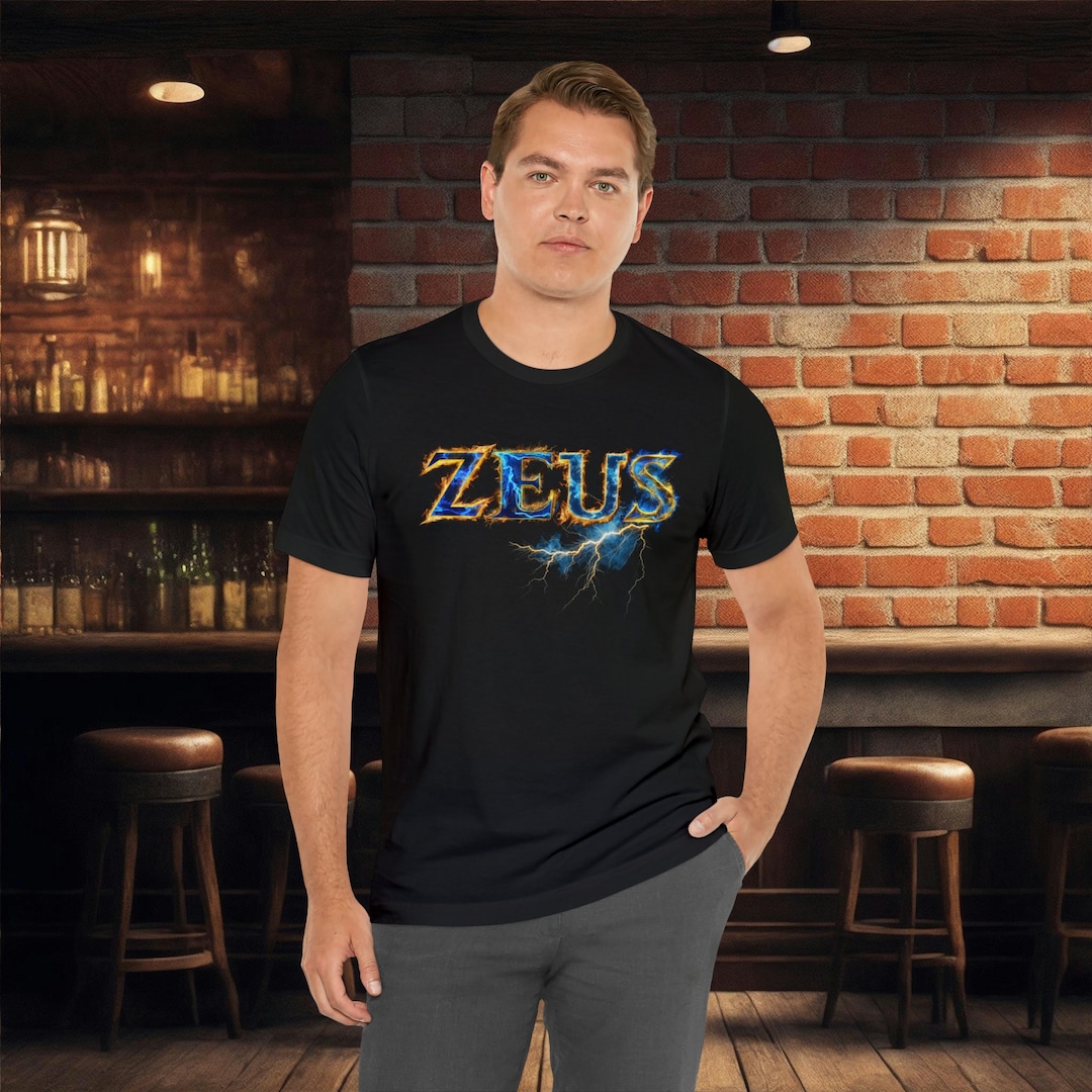 Zeus Tshirt, Greek God Tee, Black Men Tshirt, Greek Mythology Tee ...