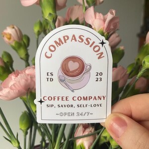 Compassion Coffee Shop Logo Sticker - Handmade, OCD, Mental Health ...