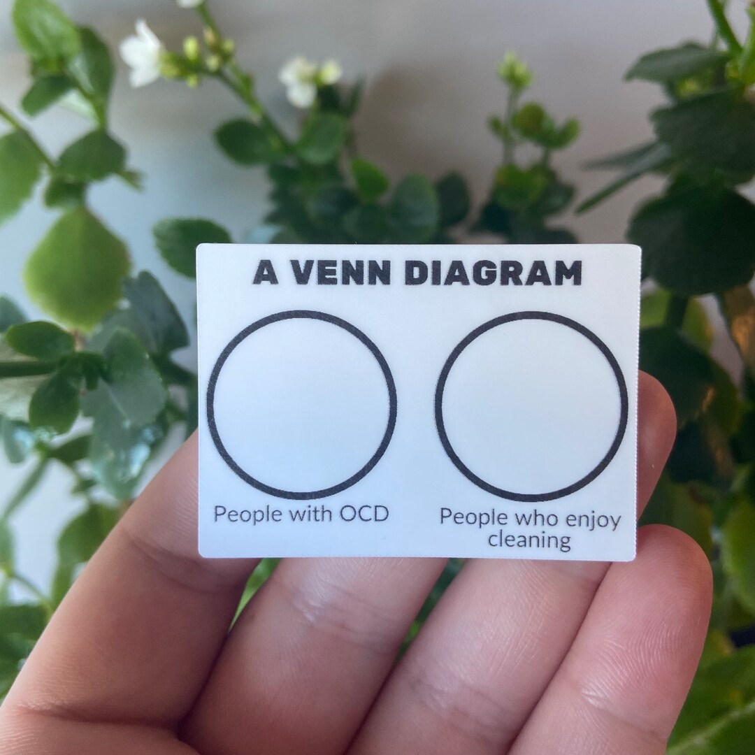 OCD Cleaning Venn Diagram Sticker Handmade, Anxiety, Mental Health, End ...