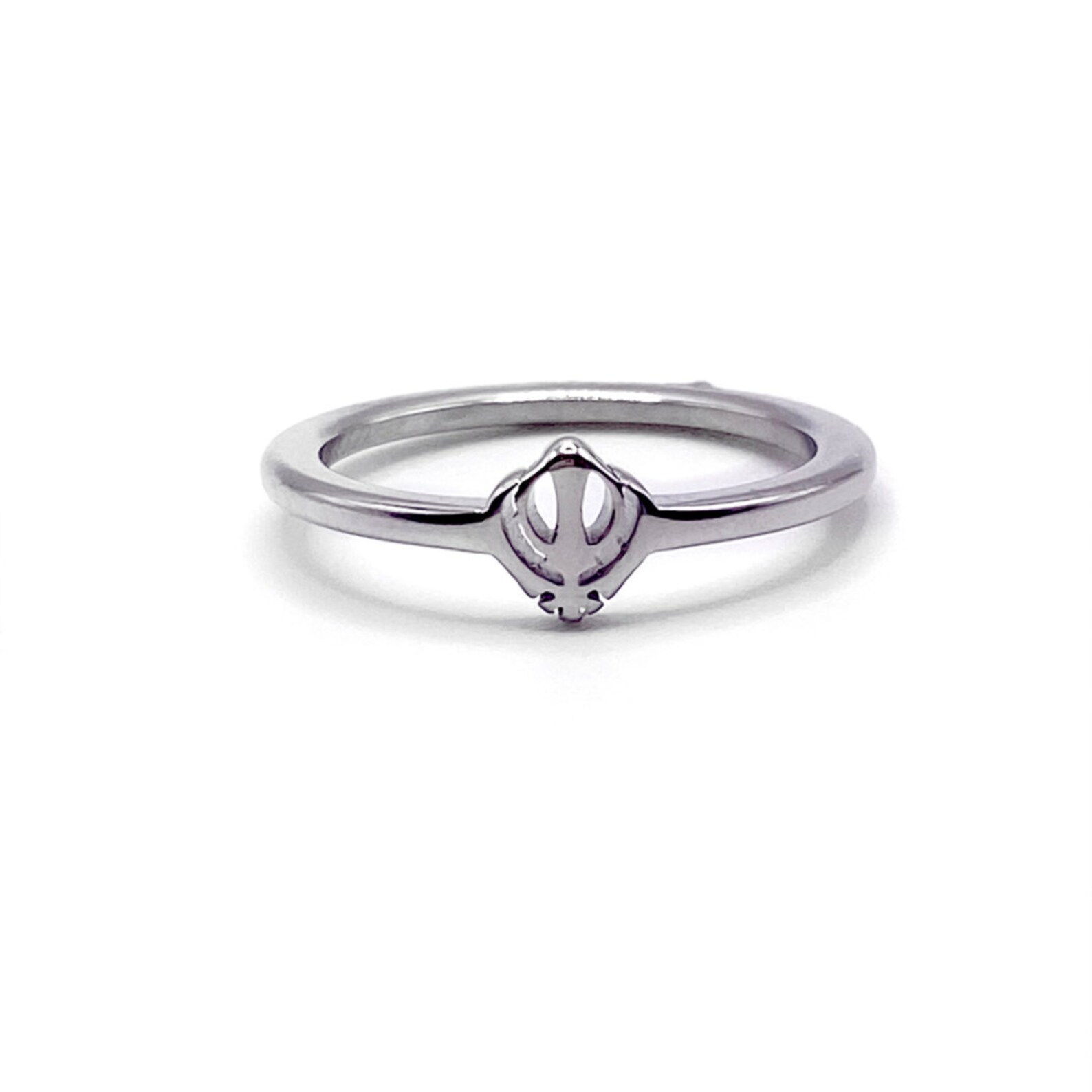 Khanda 18k Silver Necklace and Ring Set - Etsy