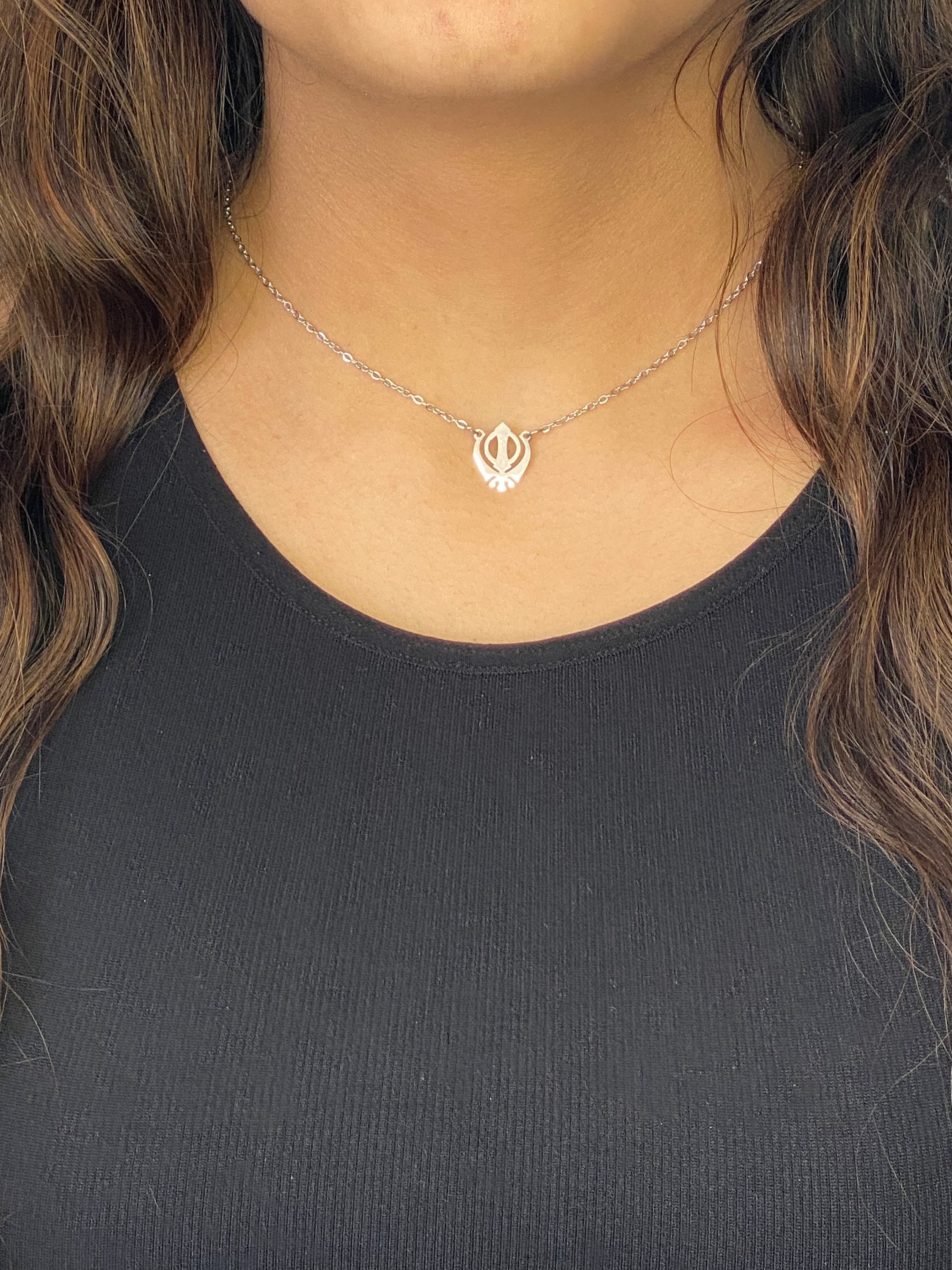 Khanda 18k Silver Necklace and Ring Set - Etsy