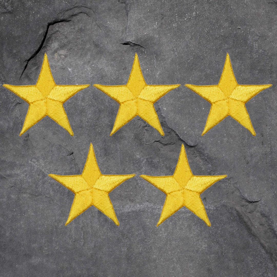 Yellow Star Patch Set - 5 Pack, Military, Applique (iron On) - Etsy