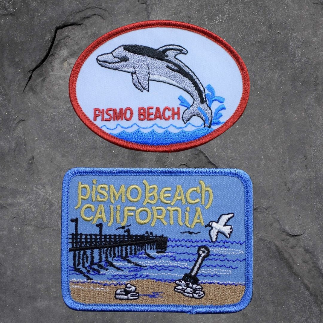 Pismo Beach Patch Set - California Central Coast, Dolphin, SLO Badge ...