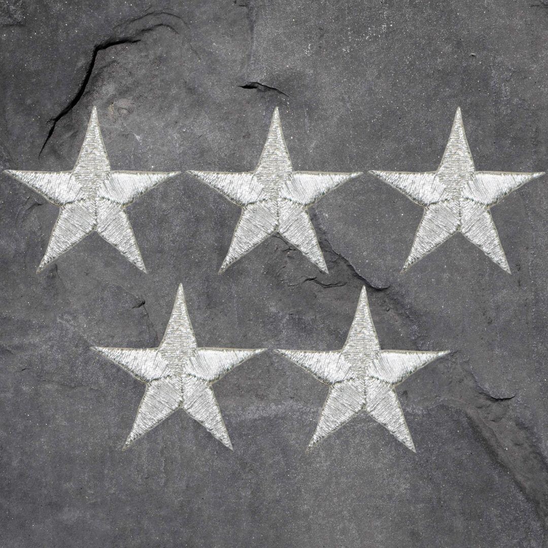 Silver Star Patch Set - 5 Pack, Military, Applique (iron On) - Etsy