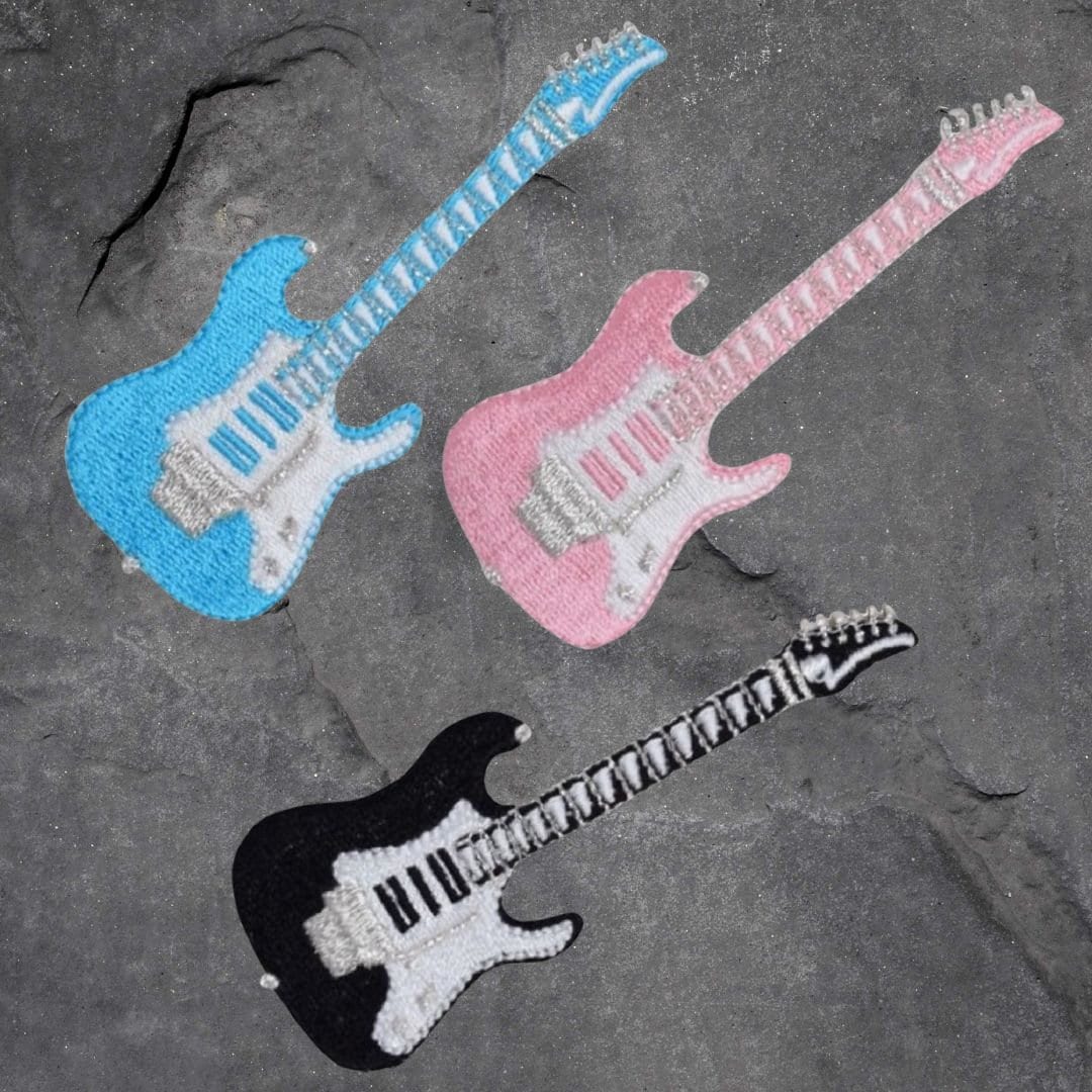 Electric Guitar Patch Set - Rock an Roll, Jazz, Blues, Music, Applique ...