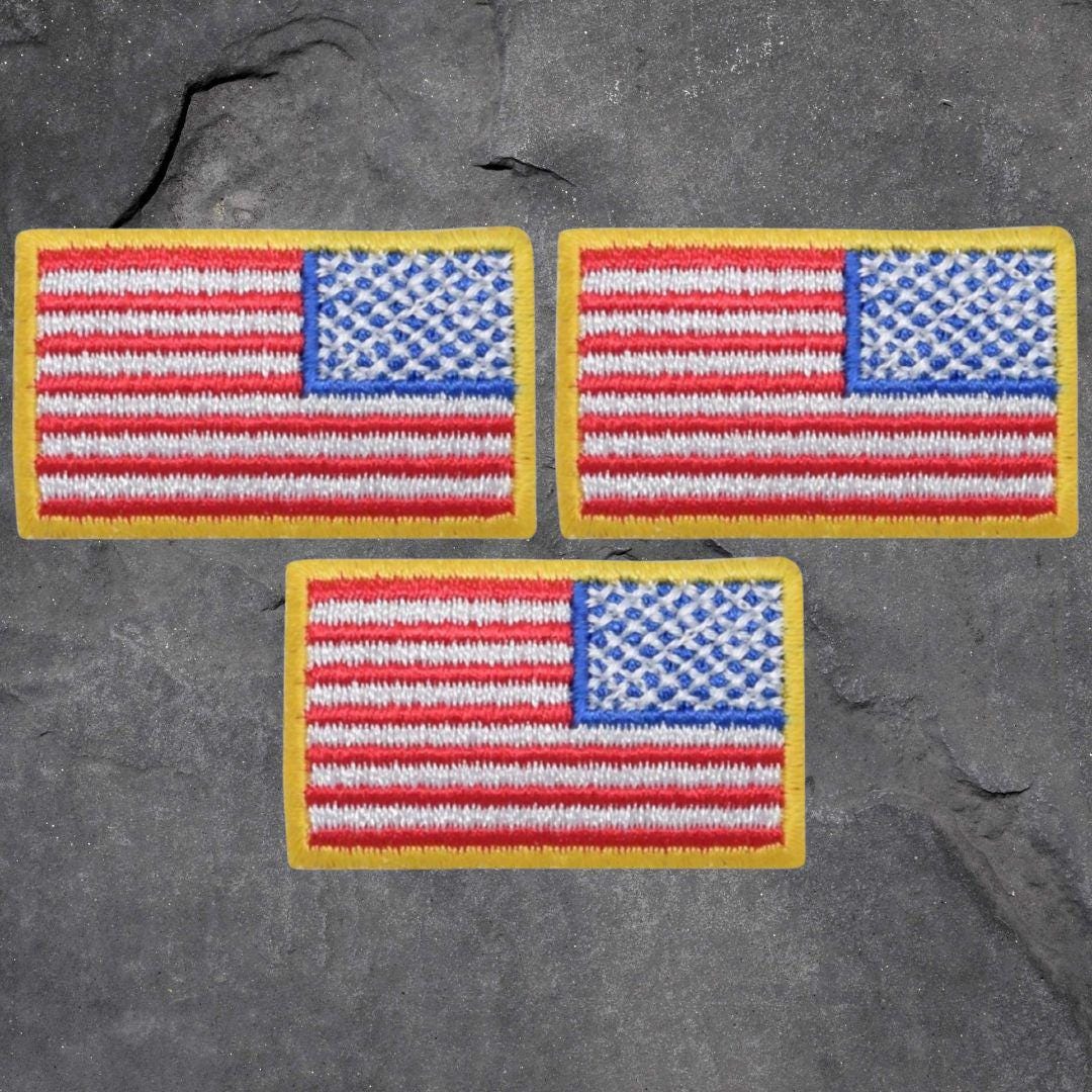 Reverse American Flag Patch Set - 3 Pack, USA, Freedom, Applique (iron ...