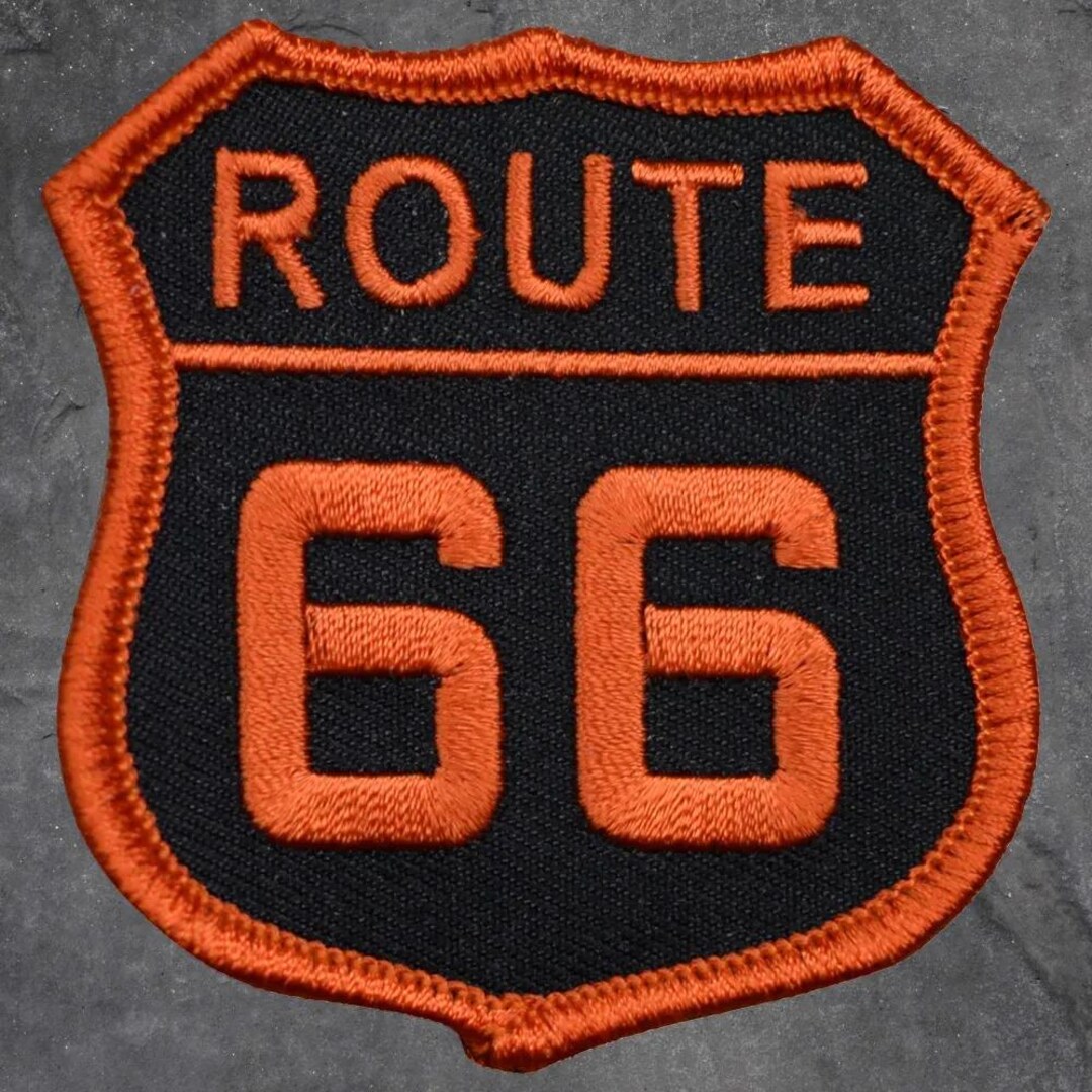 Route 66 Patch - Orange Black, RT 66, Highway, Applique (iron On) - Etsy