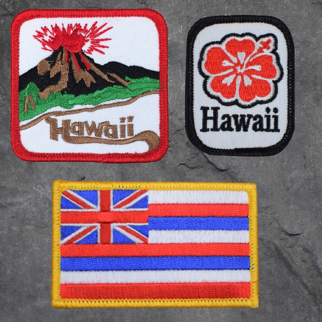 Hawaii Patch Set - Volcano, Hibiscus, HI Flag Badge, Oahu, Molokai(iron On) - Etsy